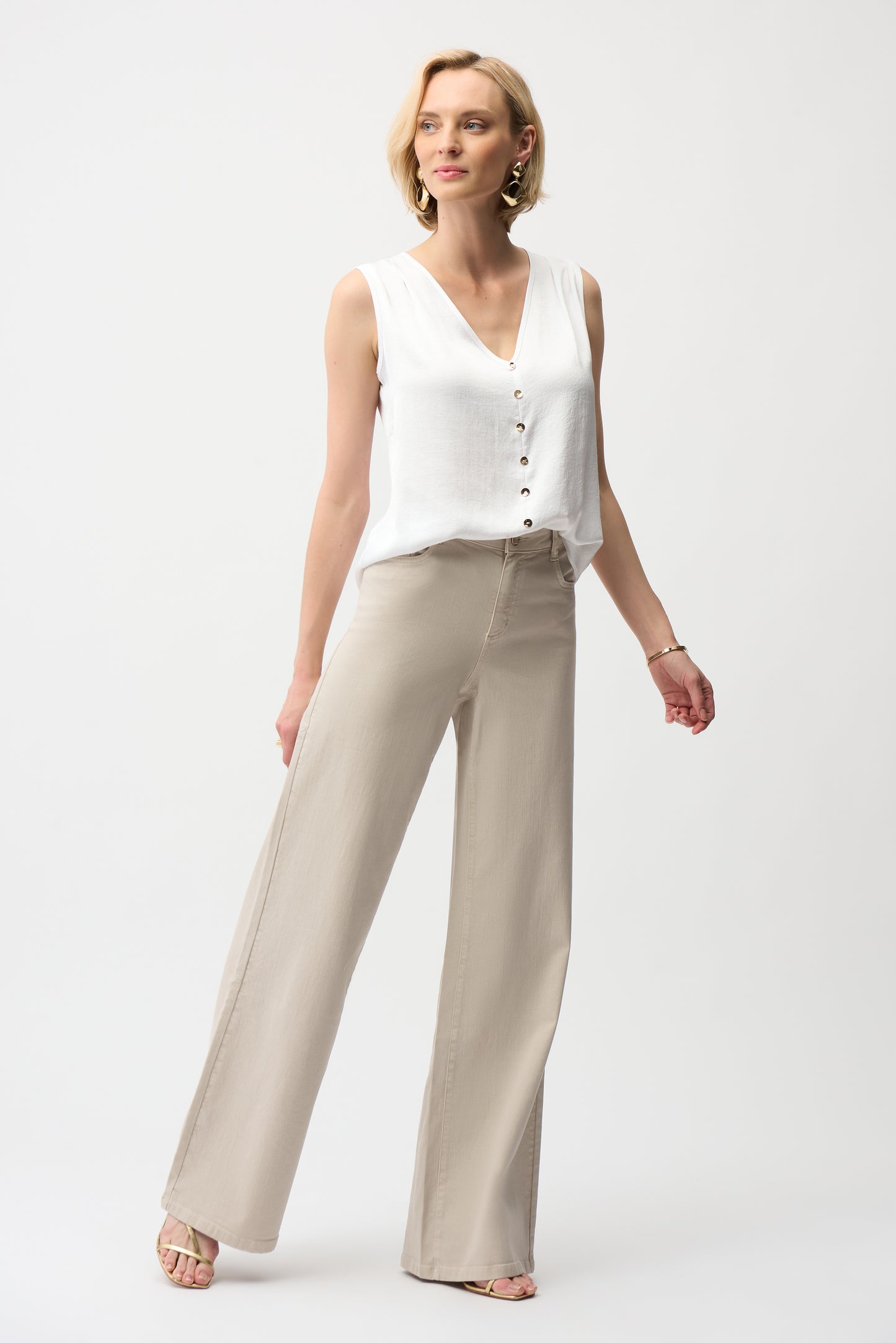 Joseph Ribkoff Goldie | Wide-Leg Stretch Jeans - Moonstone | Alana ...